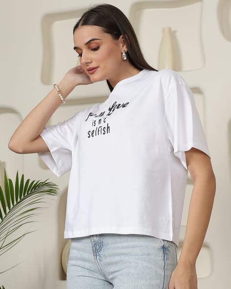 Buy White Tshirts for Women by Shein Online | sheinindia.in
