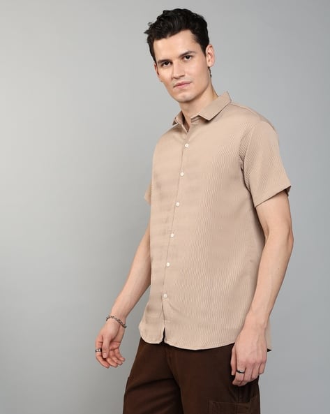 Buy Cream Shirts for Men by Shein Online | sheinindia.in