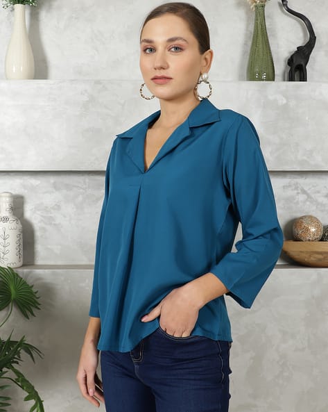 Buy Teal Tops for Women by Shein Online | sheinindia.in