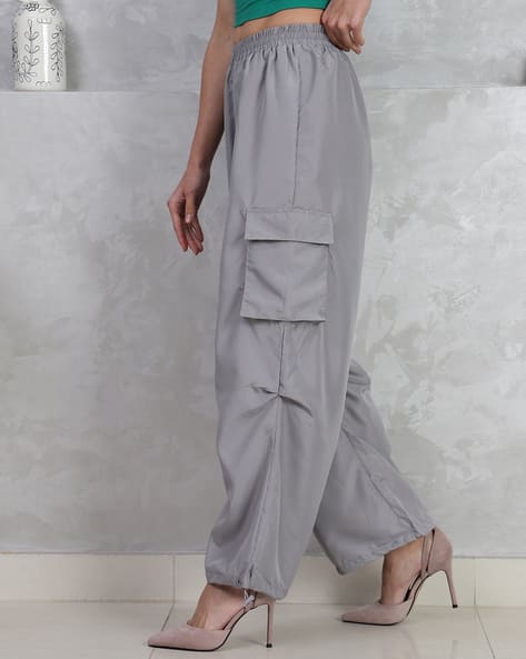 Buy Light Grey Track Pants for Women by Shein Online | Ajio.com