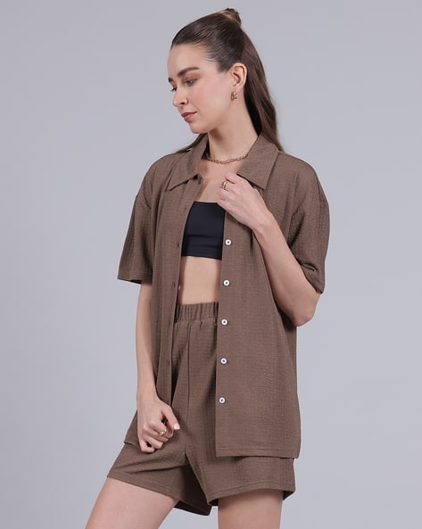 Buy Brown Co-ord Sets for Women by Shein Online | sheinindia.in