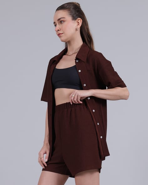 Buy Dark Brown Co-ord Sets for Women by Shein Online | sheinindia.in