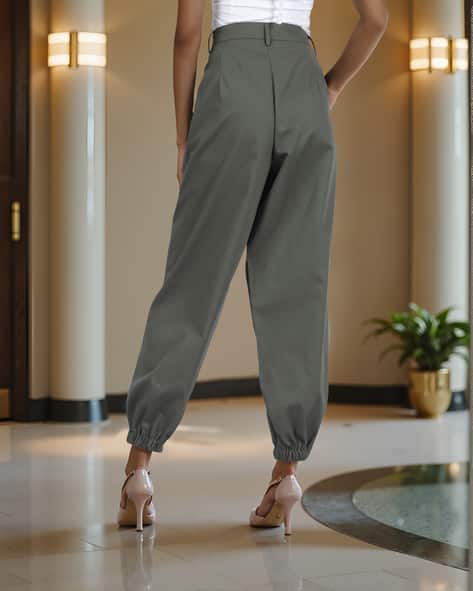 Buy Dark Olive Track Pants for Women by Shein Online | sheinindia.in