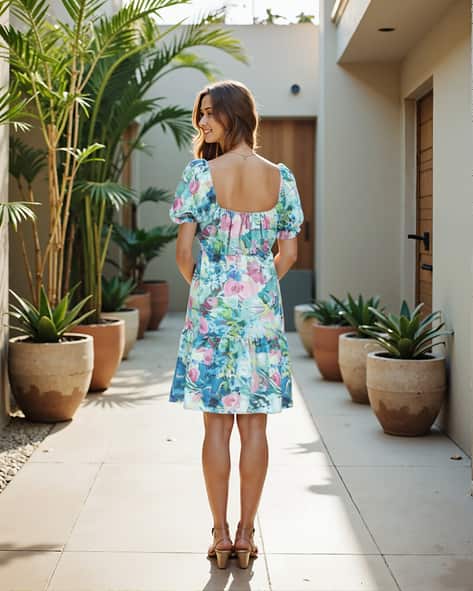 Buy Green Mix Dresses for Women by Shein Online | Ajio.com