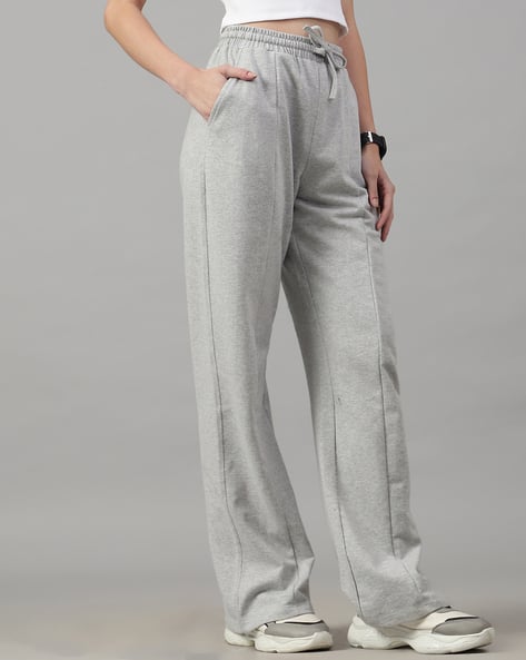 Buy Grey Melange Track Pants for Women by Shein Online | sheinindia.in