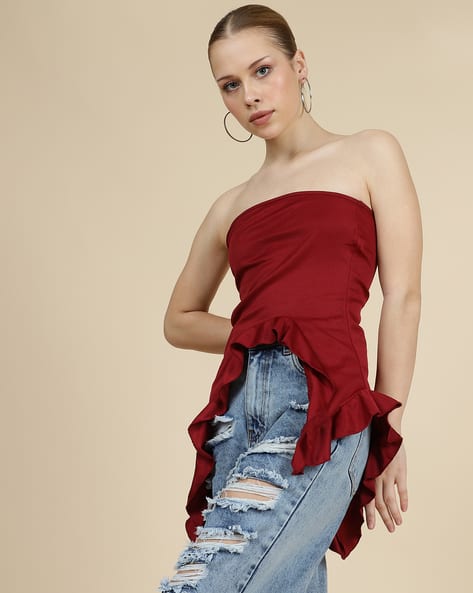 Buy Maroon Tops for Women by Shein Online | sheinindia.in