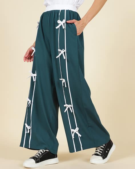 Buy Bottle Green Track Pants for Women by Shein Online | sheinindia.in