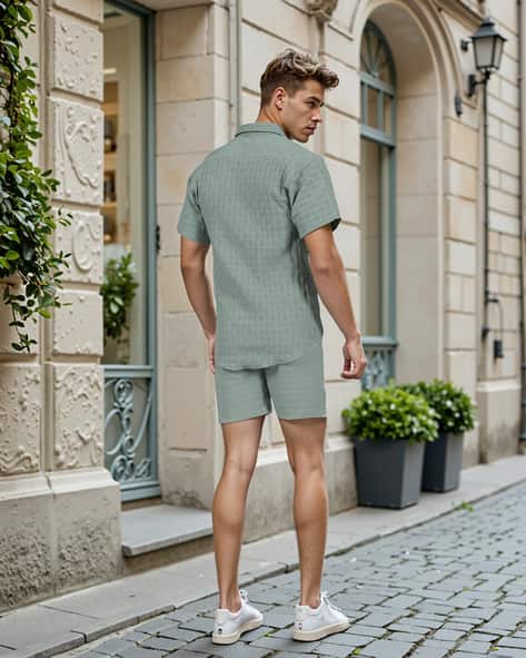 Buy Light Olive Co-ord Sets for Men by Shein Online | sheinindia.in