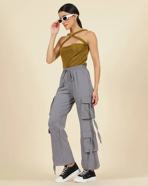 Buy Light Grey Trousers & Pants for Women by Shein Online | Ajio.com
