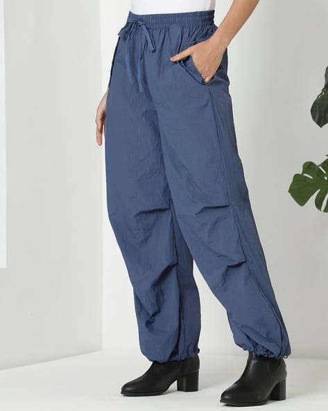 Buy Mid Blue Track Pants for Women by Shein Online | sheinindia.in