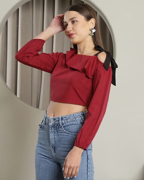Buy Maroon Tops for Women by Shein Online | sheinindia.in
