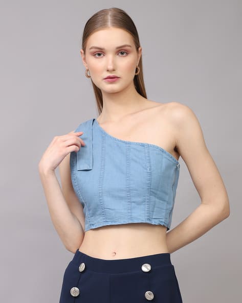 Buy Light Blue Tops for Women by Shein Online | sheinindia.in
