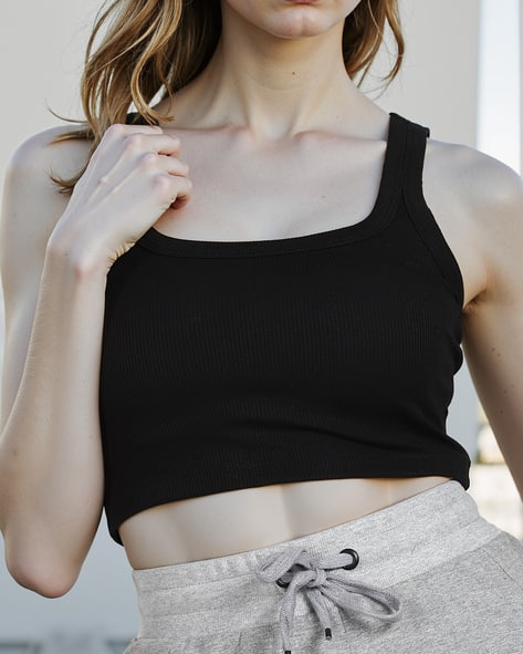 Tank Tops Shein Ribbed 💍 Womens Crop Tank Tops Shein Square Neck ...