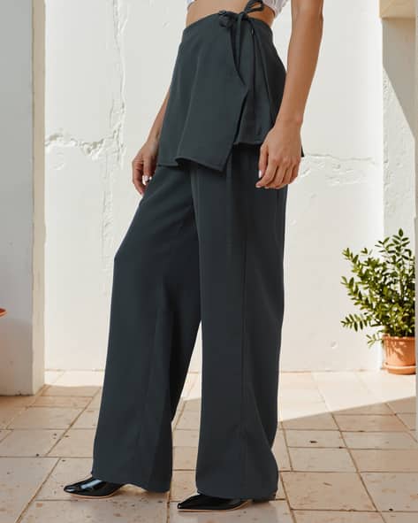 Buy Dark Green Trousers & Pants for Women by Shein Online | Ajio.com