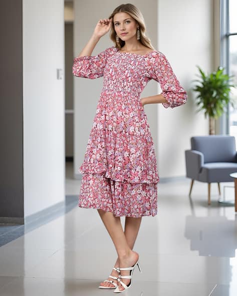 Buy Pink Dresses for Women by Shein Online | Ajio.com
