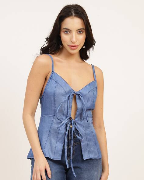 Buy Light Blue Tops for Women by Shein Online | sheinindia.in