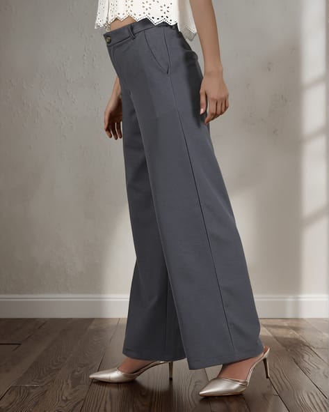 Buy Dark Grey Trousers & Pants for Women by Shein Online | sheinindia.in