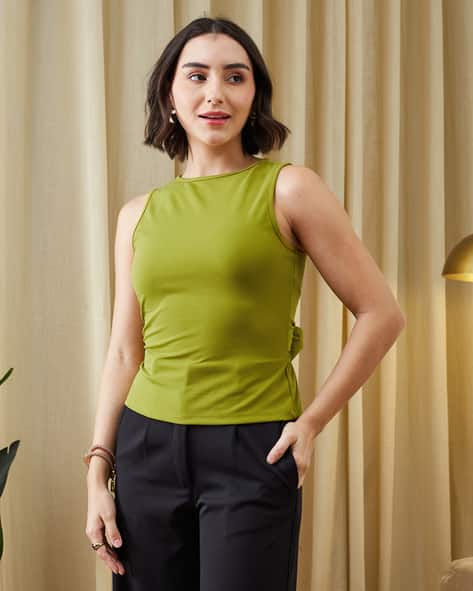 Buy Olive Tops for Women by Shein Online | sheinindia.in