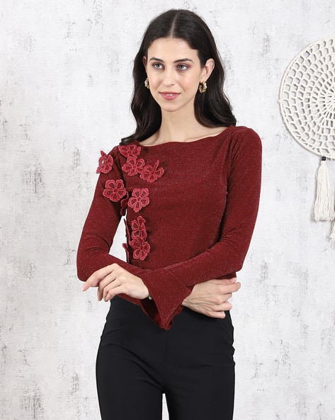 Buy Maroon Tops for Women by Shein Online | sheinindia.in