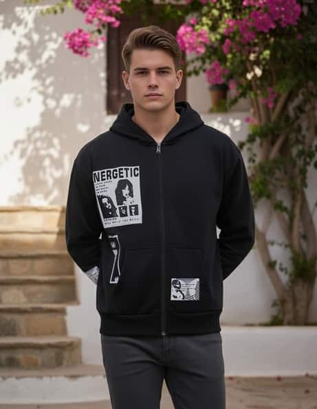 Buy Black Mix Sweatshirt & Hoodies for Men by Shein Online | sheinindia.in