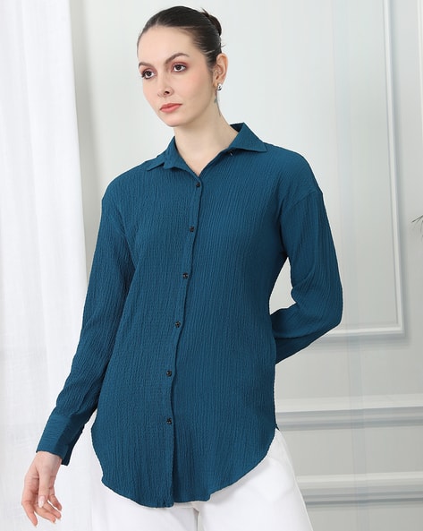 Buy Teal Shirts for Women by Shein Online | sheinindia.in