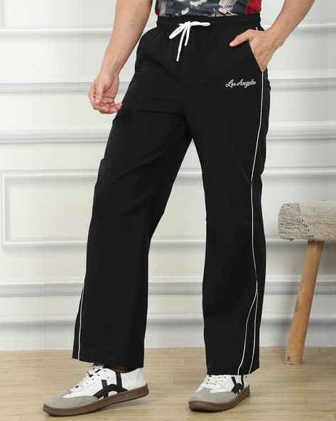 Buy Black Mix Track Pants for Men by Shein Online | sheinindia.in